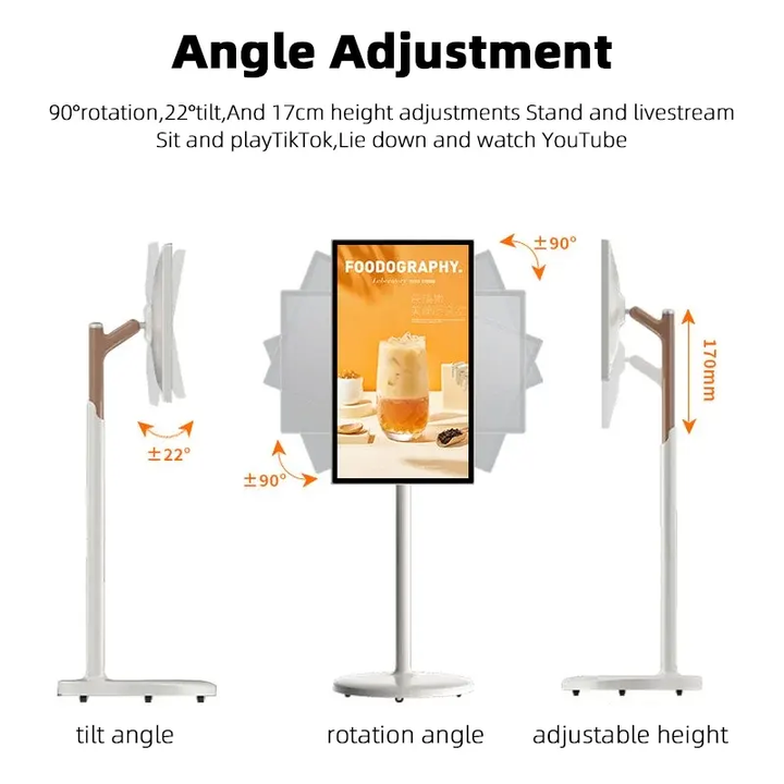 21.5 27 32 Inch Android Smart digital signage and display Floor Kiosk ...