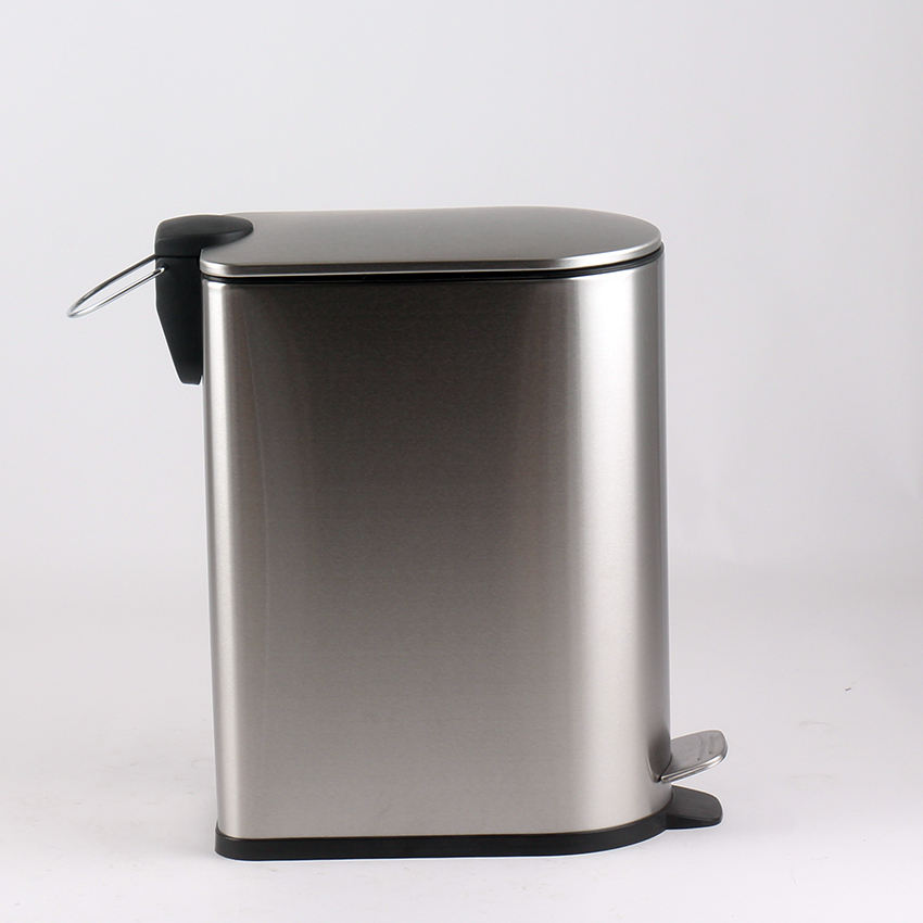 10L Rectangular Waste Bin - Slim Pedal Bin for Narrow Spaces