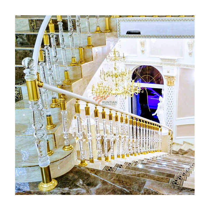 Modern Roman Stair Balcony Outdoor Railing - Crystal Balustrade