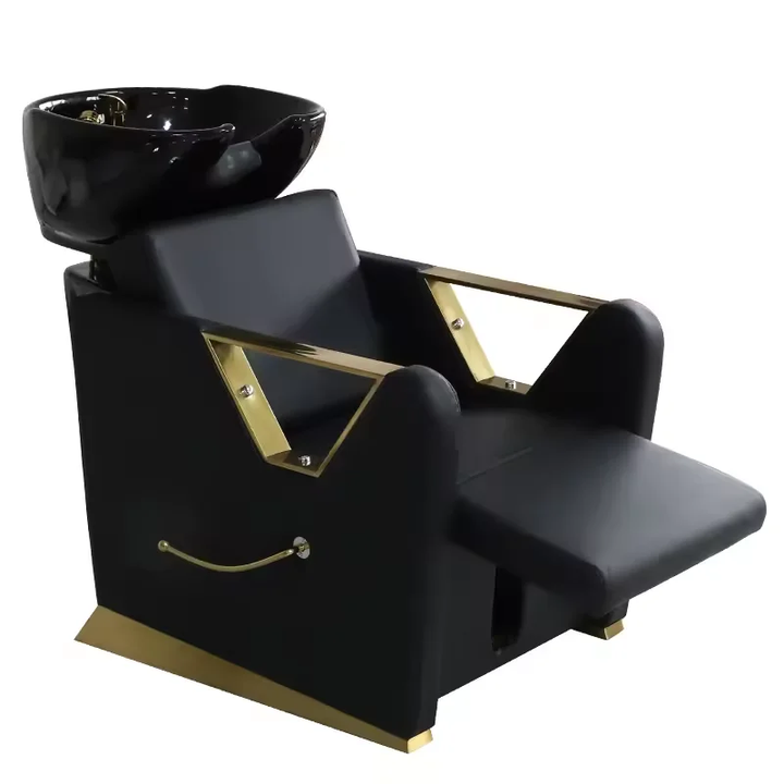 Modern High Quality Hair Salon Black Shampoo Chair With Shampoo Bowl ...