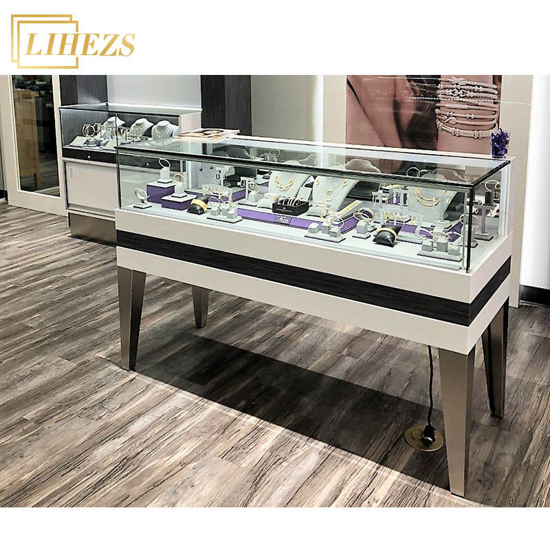 Wholesale Custom Luxury Wood and Glass Jewelry Display Desk Showcase ...