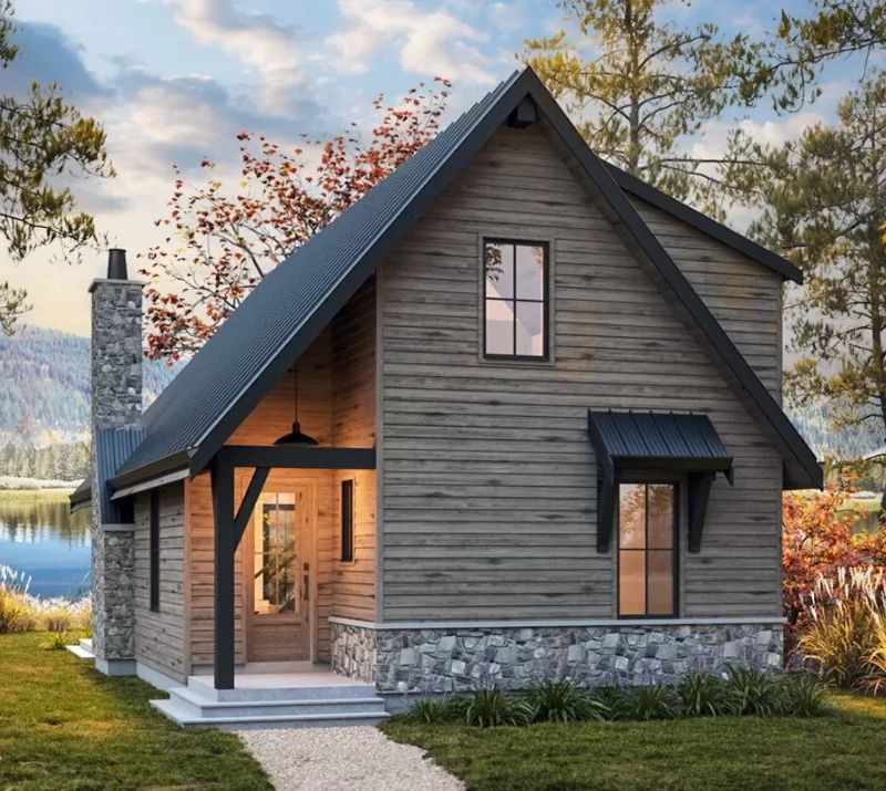 Prefab Tiny House - a-Shaped Mountain Cottage with Loft