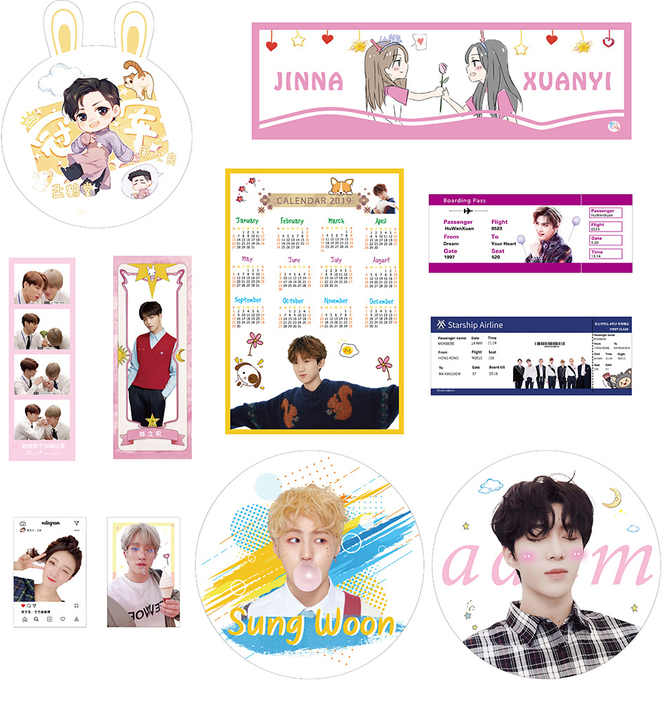 Plastic Custom Printed Kpop Fan PVC Transparent Hand Fan