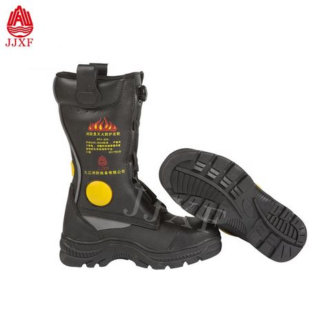 Fireman safety steel toe steel midsole rubber boots fire fighter shoes ...