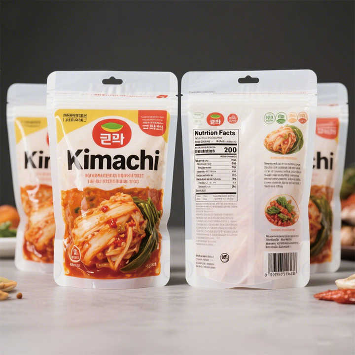 Custom Printed Plain Kimchi Packaging Bag Pickle Storage Three Side ...