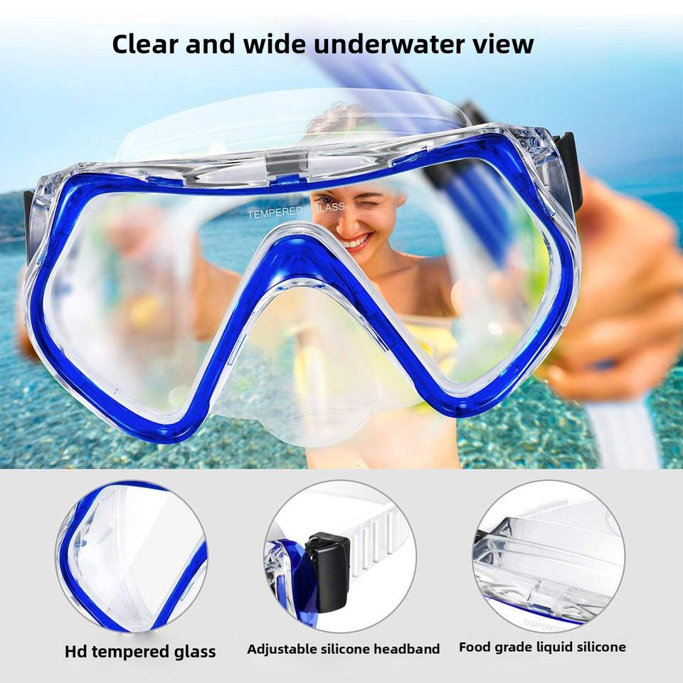 Professional Single Lens Scuba Diving Mask Liquid Silicone Tempered ...