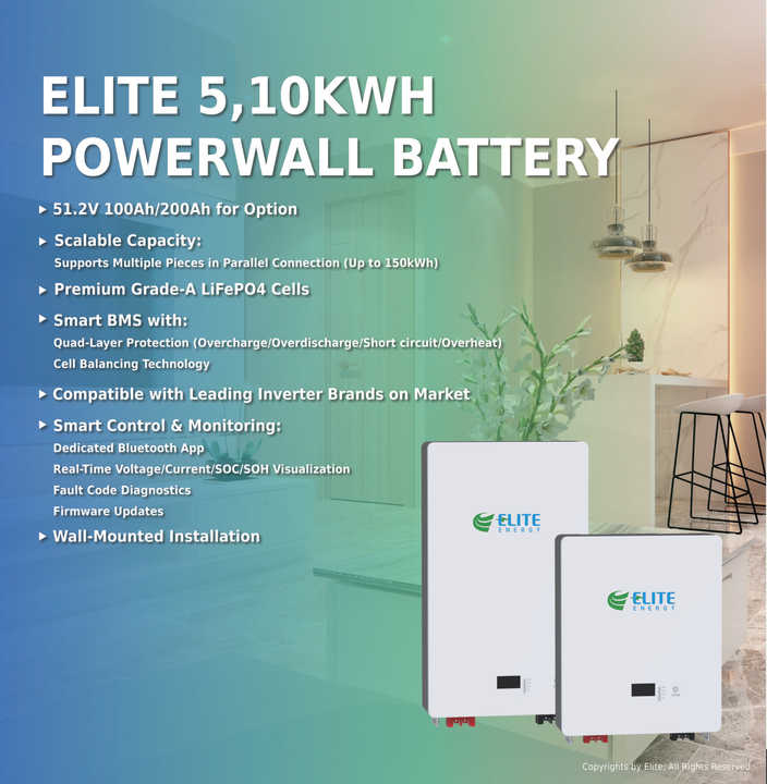ELITE Lifepo4 Lithium Ion Battery 51.2V 200Ah 10kWh 20kWh 30kWh Home Storage Energy System ...