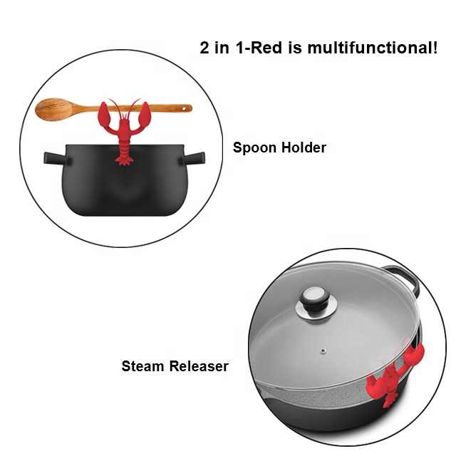 Red Lobster Spoon Holder - BPA Free Silicone Utensil Rest