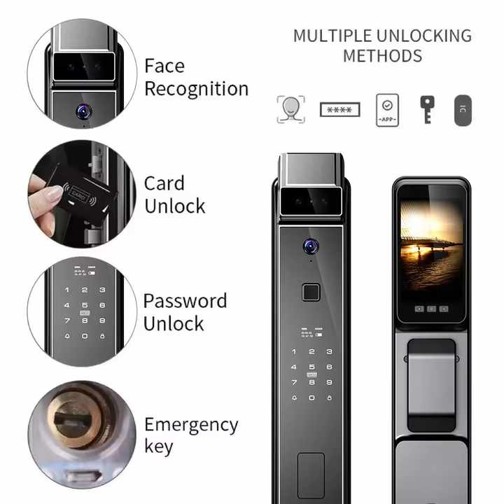 Glomarket Outdoor Fingerprint Electric Automatic Gate Lock Tuya Wifi Fully Automatic Smart Lock ...