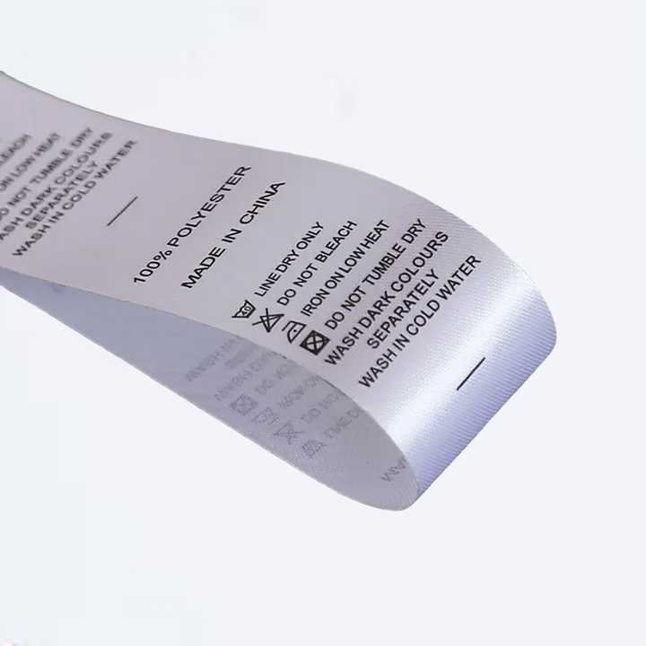 Clothing Polyester Satin Fabric Printed Wash Care Label Ribbon for ...
