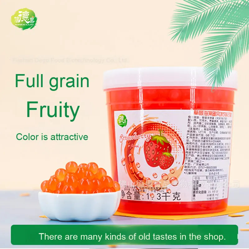 1.3KG Strawberry Flavored Popping Boba No-Cook Popping Pearl for Milk ...