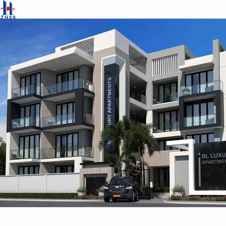 Structure Building Apartment Villa Building 4-5 Storey Large ...