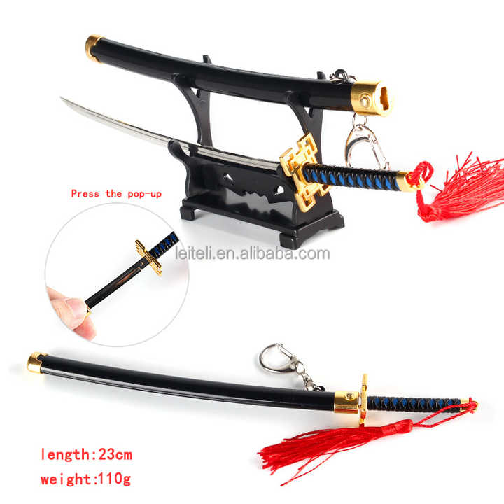Metal 23cm Bleach Anime Toy Swords Keychain for Demon Slayer