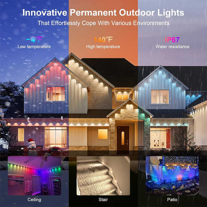 GJQ 36V Set IP68 RGB LED Outdoor Christmas Lights Waterproof Aluminum ...