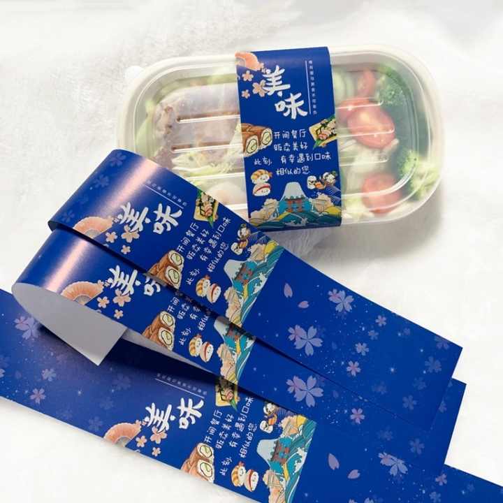 Customize Print Recycled Paper Cardboard Wrap Around Label Lunch Prep ...
