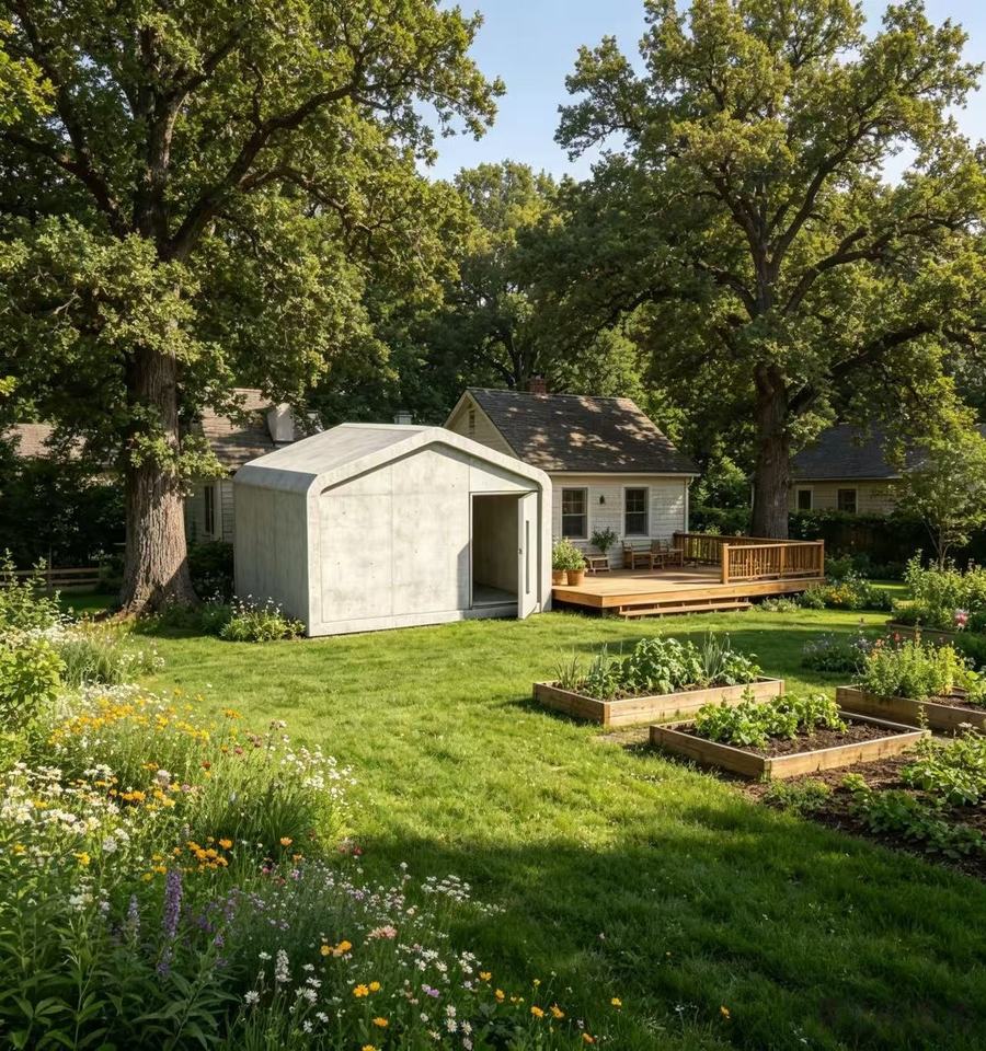 Minimalist Steel & Concrete Emergency Prefabricated Houses for Garden ...