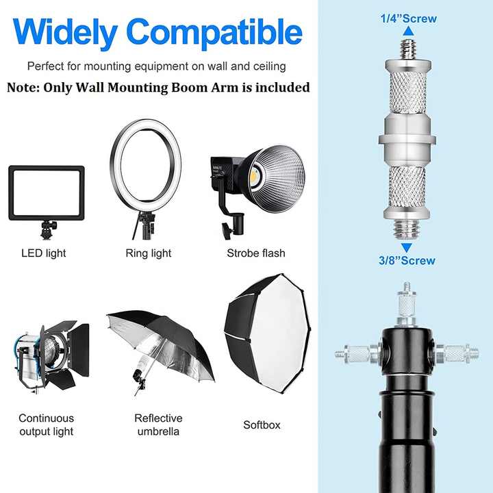 180CM Ceiling Mount Ring Light Stand for Photography Studios
