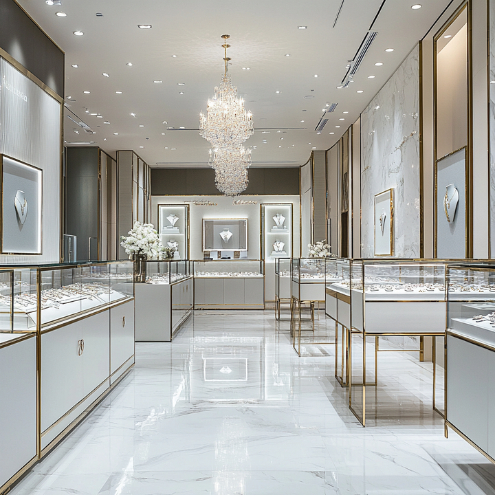 Commercial Display Custom Jewelry Display Showcase Jewelry Store 3D Cad ...