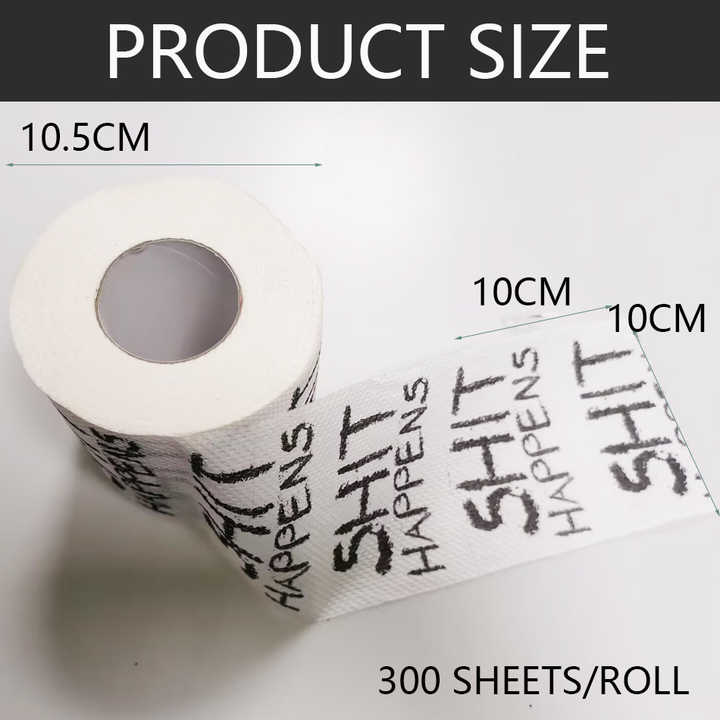 Anyou White Printed Creative Funny SHIT Toilet Paper Roll Soft ...