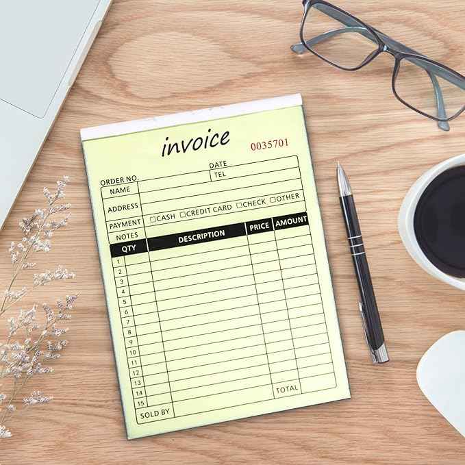 2 Pack Invoice Receipt Book with Carbon Copies 8.3x5.5 Inches 2-Part ...