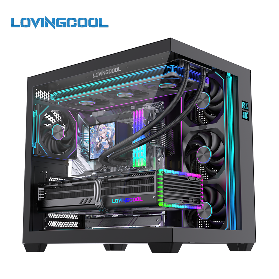 LOVINGCOOL 2026 PC Case Custom Gaming ATX Casing Wide Cube Computer ...