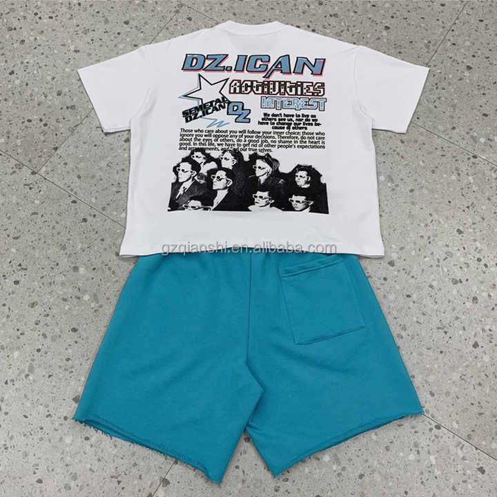 Graphic t Shirt Shorts Set Summer Men Clothing 2 Piece Custom logo ...