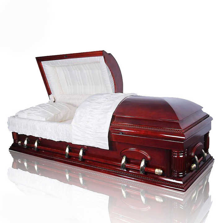 JS-A2599 High Quality Adult Funeral Wooden Caskets Coffins