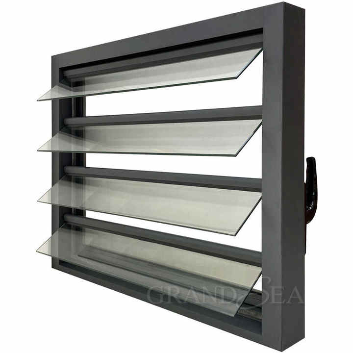 Aluminum Frame Jalousie Window with Double Tempered Glass - Customized OEM