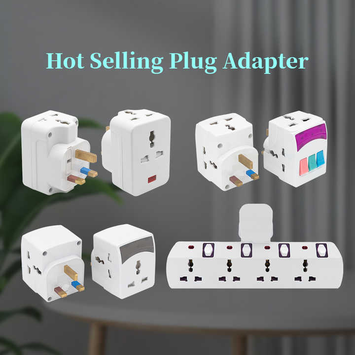 13A Fused BS Standard UK Power Supply Adapter with 3 Outlets Plastic ...