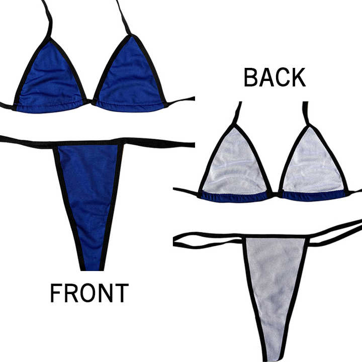 Micro Bikini Set for Women Extreme Triangle Top G String Swimwear Sexy ...