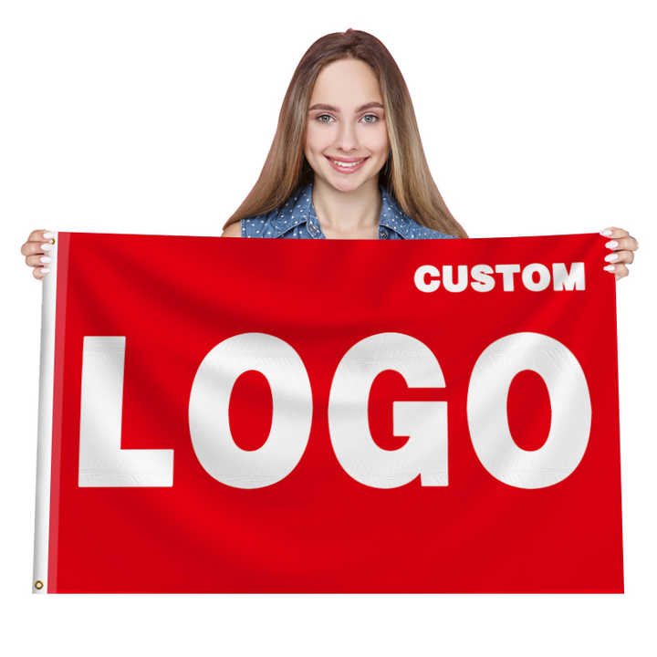 Flags with logo Custom Print Banners Polyester Fabric Custom Flags and ...