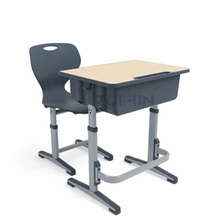Modern Height Adjustable Single Plastic School Desk And Chair ...