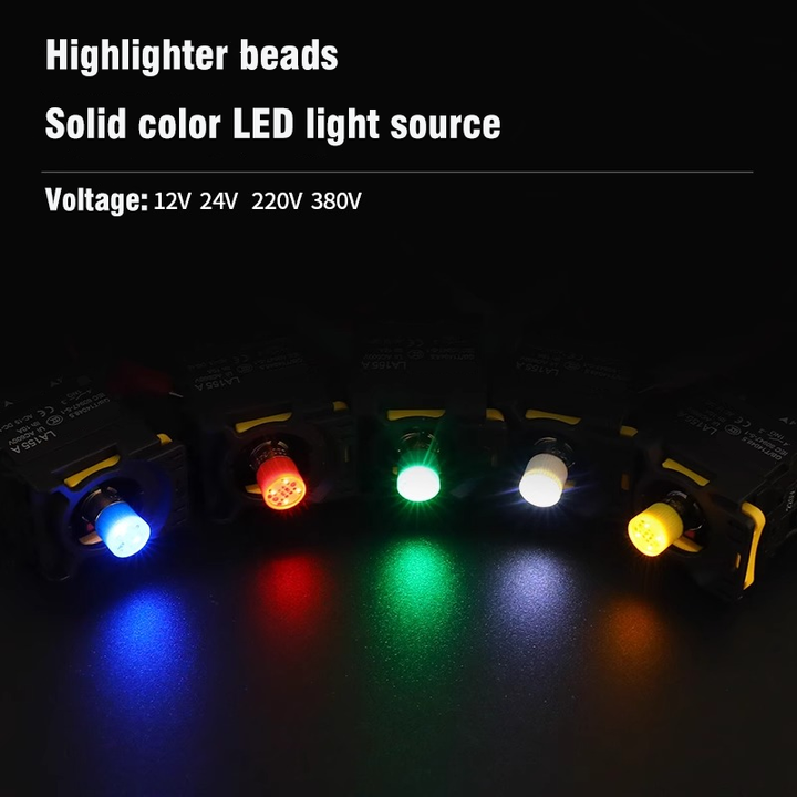 22mm LED Luminous Protruding Push Button Switch Two Light-emitting ...