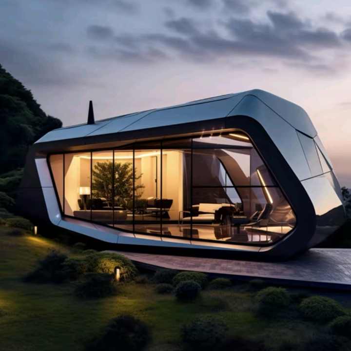 Contemporary Prefab Pod Tiny Casa Steel Material Apple Cabin for Office ...
