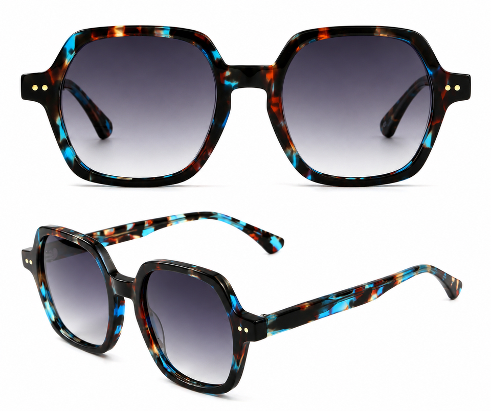 Oversized Polarized Sunglasses for Unisex Premium Acetate Square Frame ...
