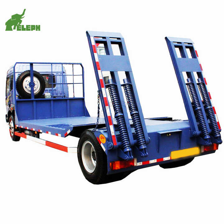 Single Axle 2 Axles Lowbed Semi Truck Trailer Low Loaders Trailer With ...