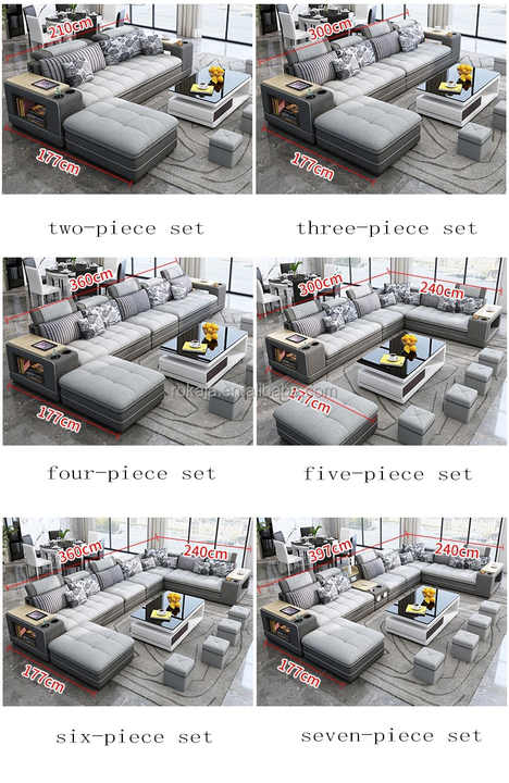 Smart U-Shaped Sectional Sofa - Versatile Living Room Solution