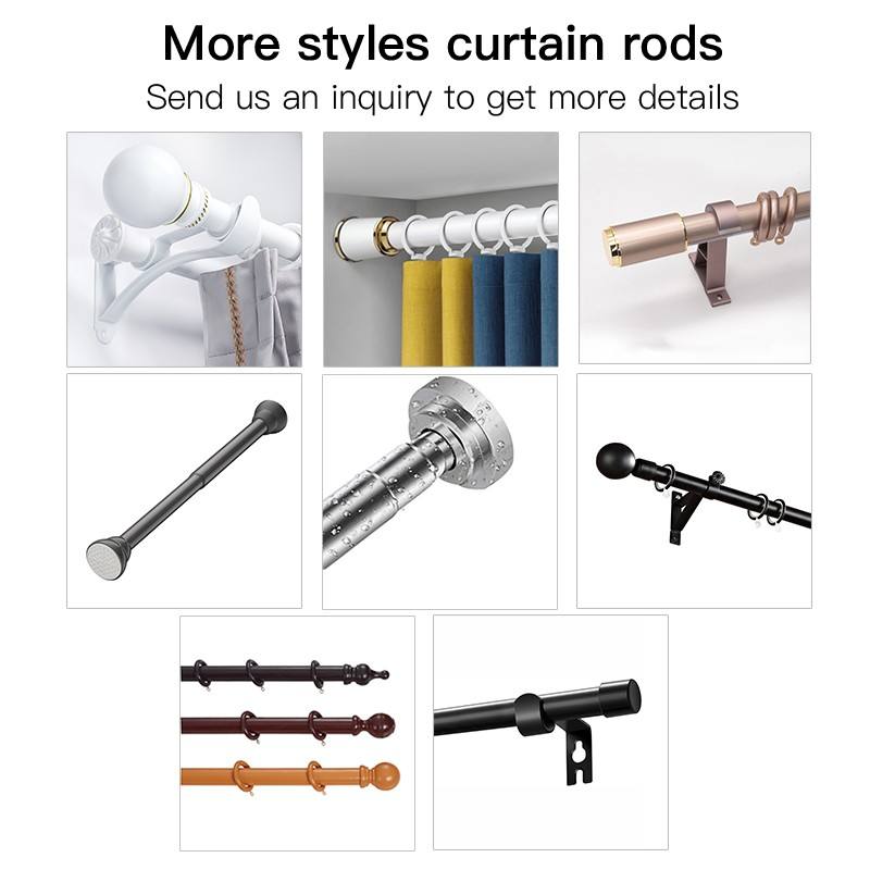 Iron Tension Curtain Rod No Drilling Extendable Adjustable Eco-Friendly ...