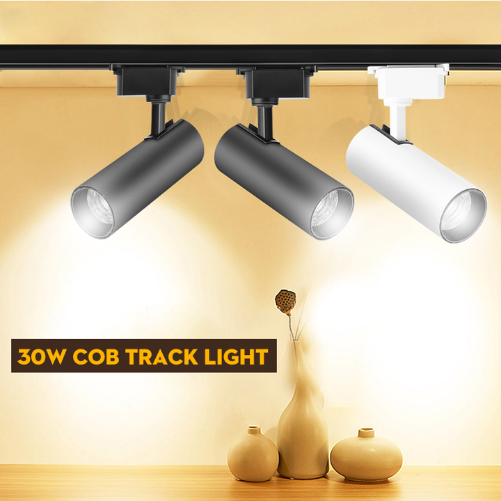 Modern Indoor Commercial Lighting with Adjustable Tracklights