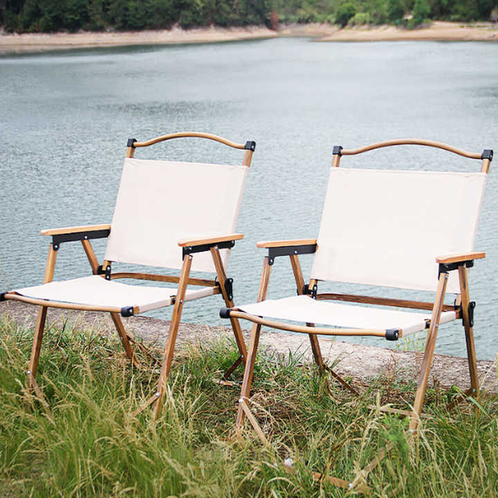 Modern Aluminum Furniture Kermit Chair Wood Grain Portable Camping ...