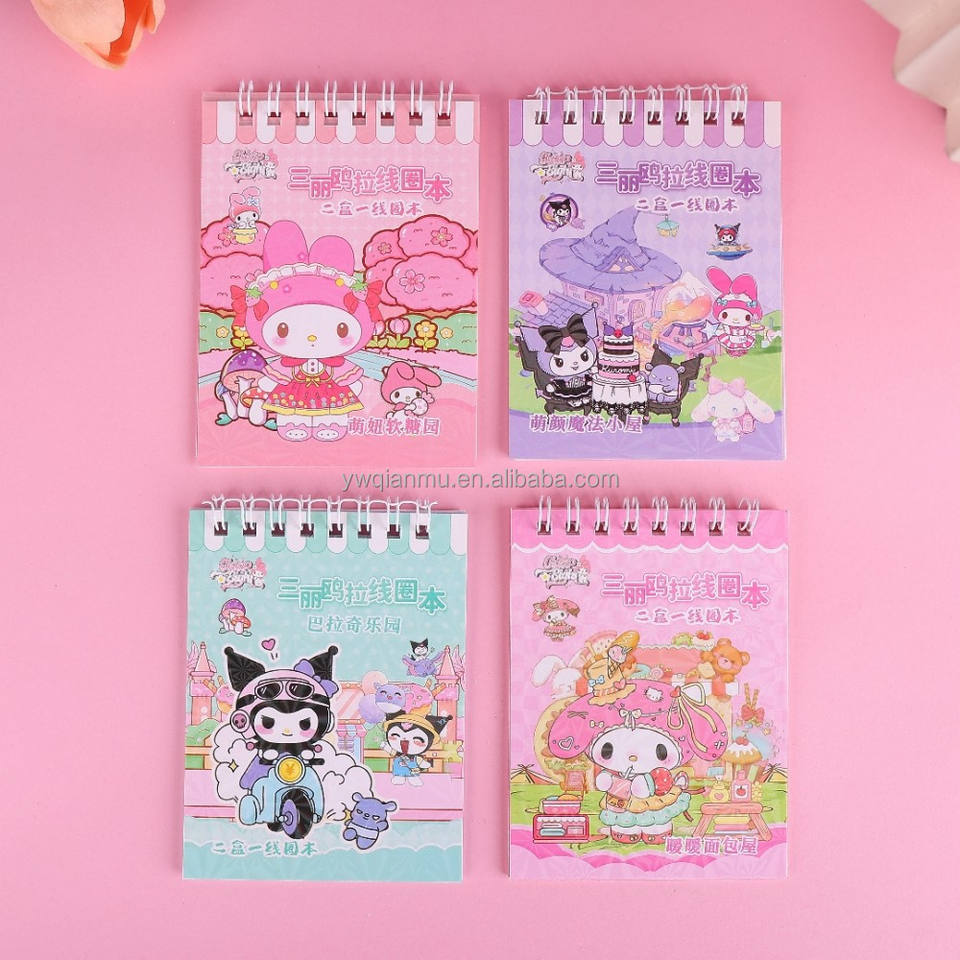 Cute cartoon spiral notebook set A7 mini pocket diary notebook suitable ...