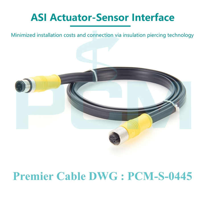ASI Bus M12 to M12 4 Pin Actuator Sensor Extension Cable