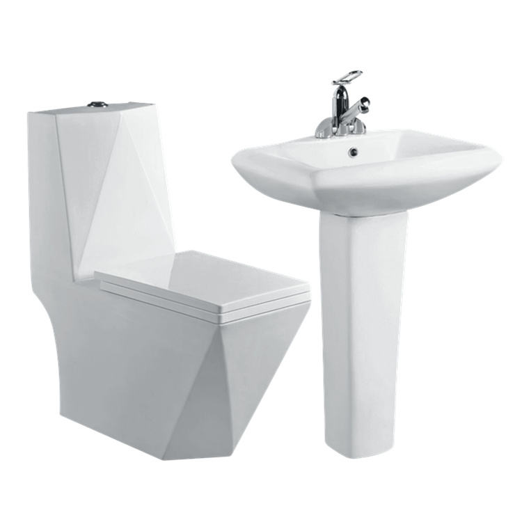 Modern One Piece Dual-Flush Sanitary Ware Set Diamond Shape Ceramic ...