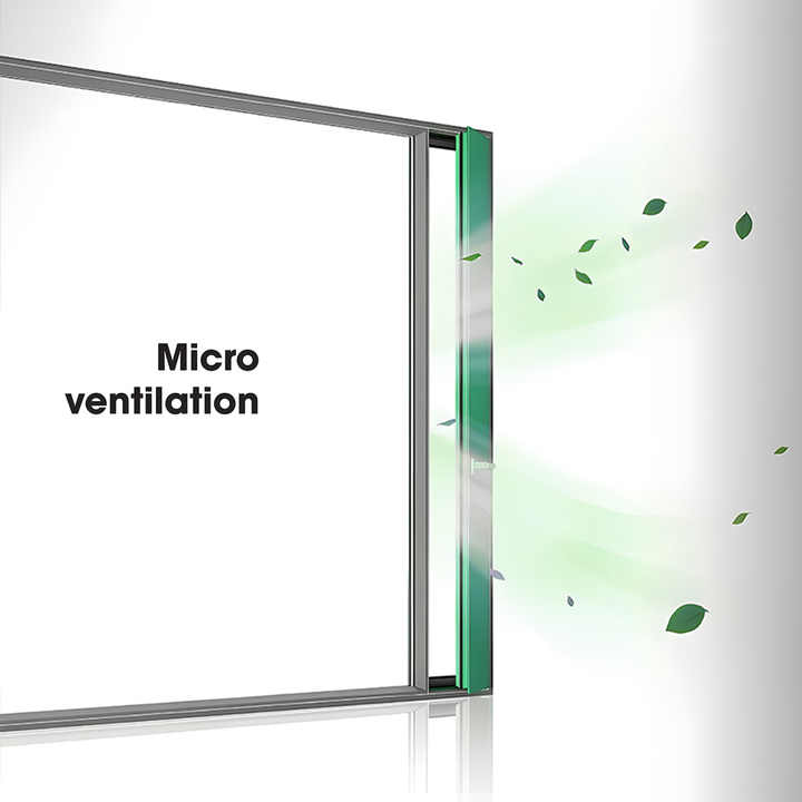 Micro-Ventilation Dual Inward Opening System Black Aluminum Alloy ...