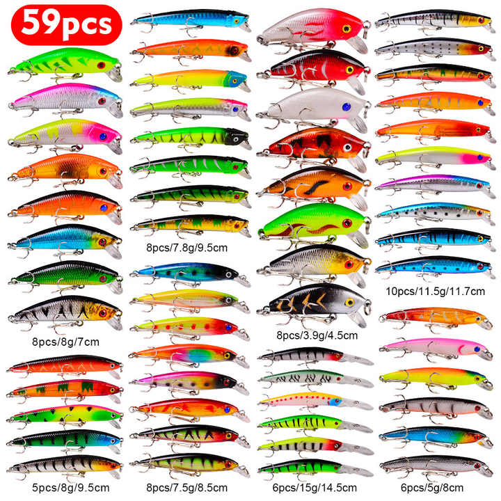 New Fishing Lures - Hard Baits Minnow Wobbler Kits
