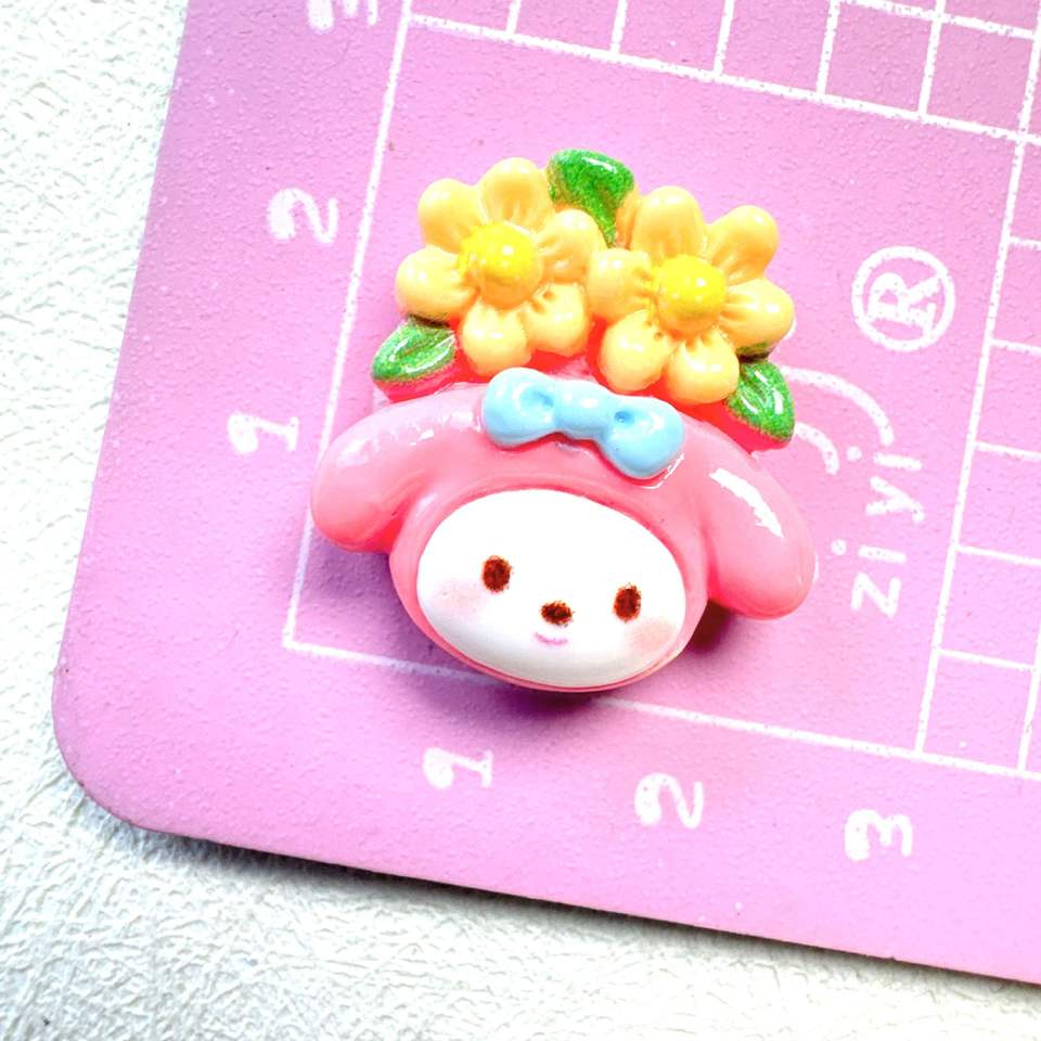 Cute Cartoon Plant Flower Resin Accessories Cream Glue DIY Handmade ...