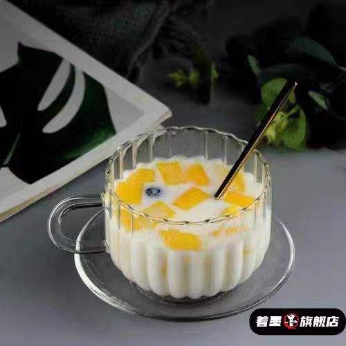 Luxury Heat Resistant Glass Milk Cup - Breakfast Cup, High Aesthetic ...
