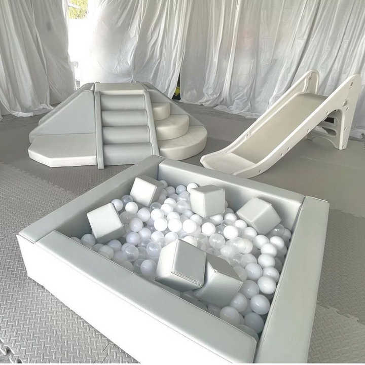 Kids White and Grey Outdoor Soft Play Package Set