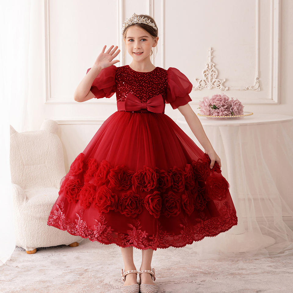 Summer 2026 Cotton Blend Ruffle Princess Long Flower Bud Dress for ...