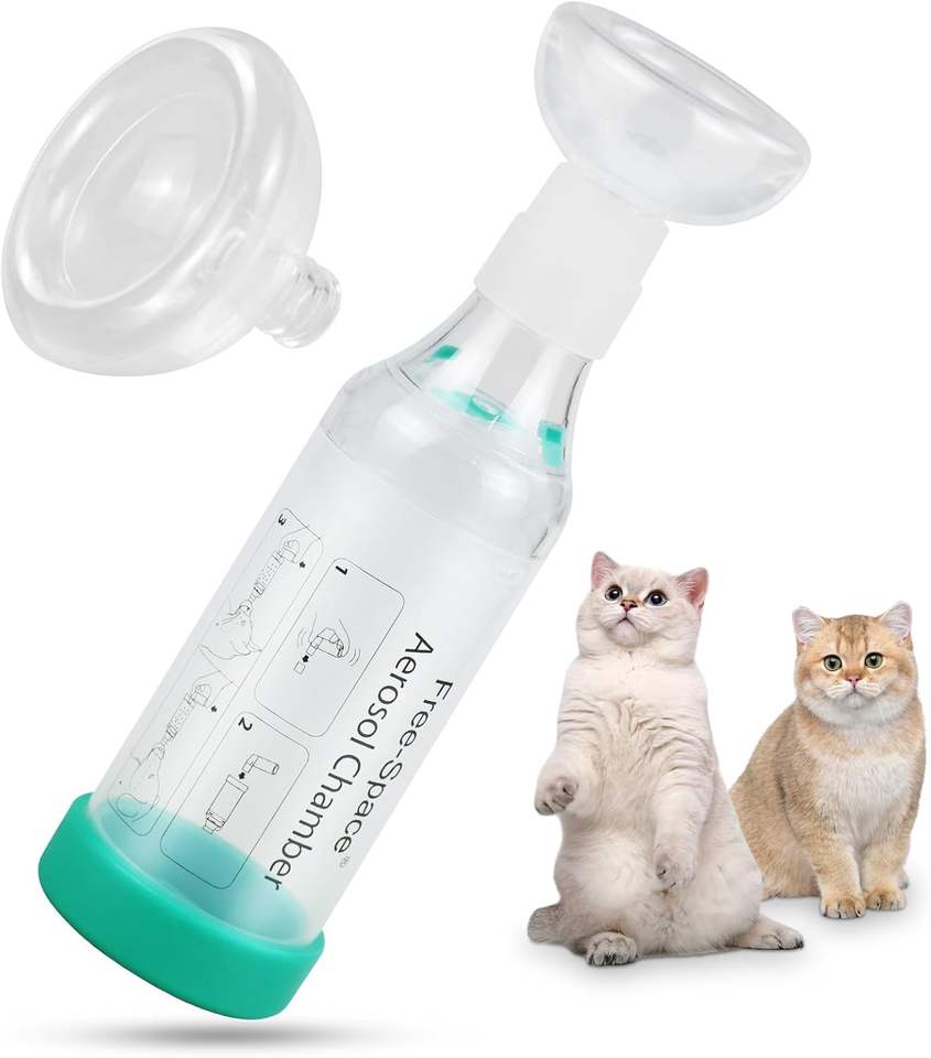 Handheld Cat Inhaler Spacer with 2 Masks Helps with Breathing ...